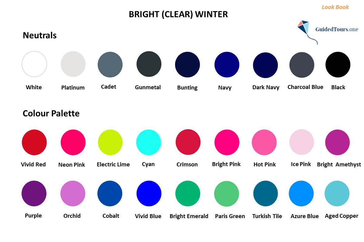 Colorimetría Invierno Brillante (Paleta de Colores, Ropa, Contraste...